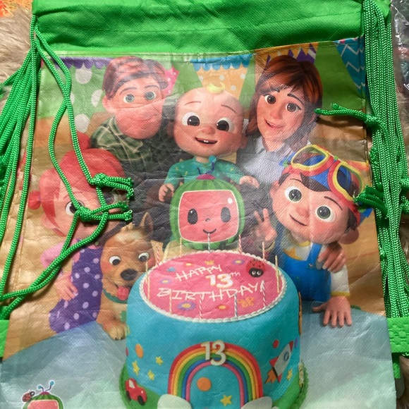 Other | Cocomelon Birthday Party Drawstring Bags Reusable Youth Kids ...